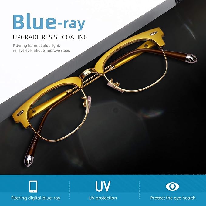 Black Jones Computer Glasses Unisex Club Master Full Rim Antiglare Eye ...